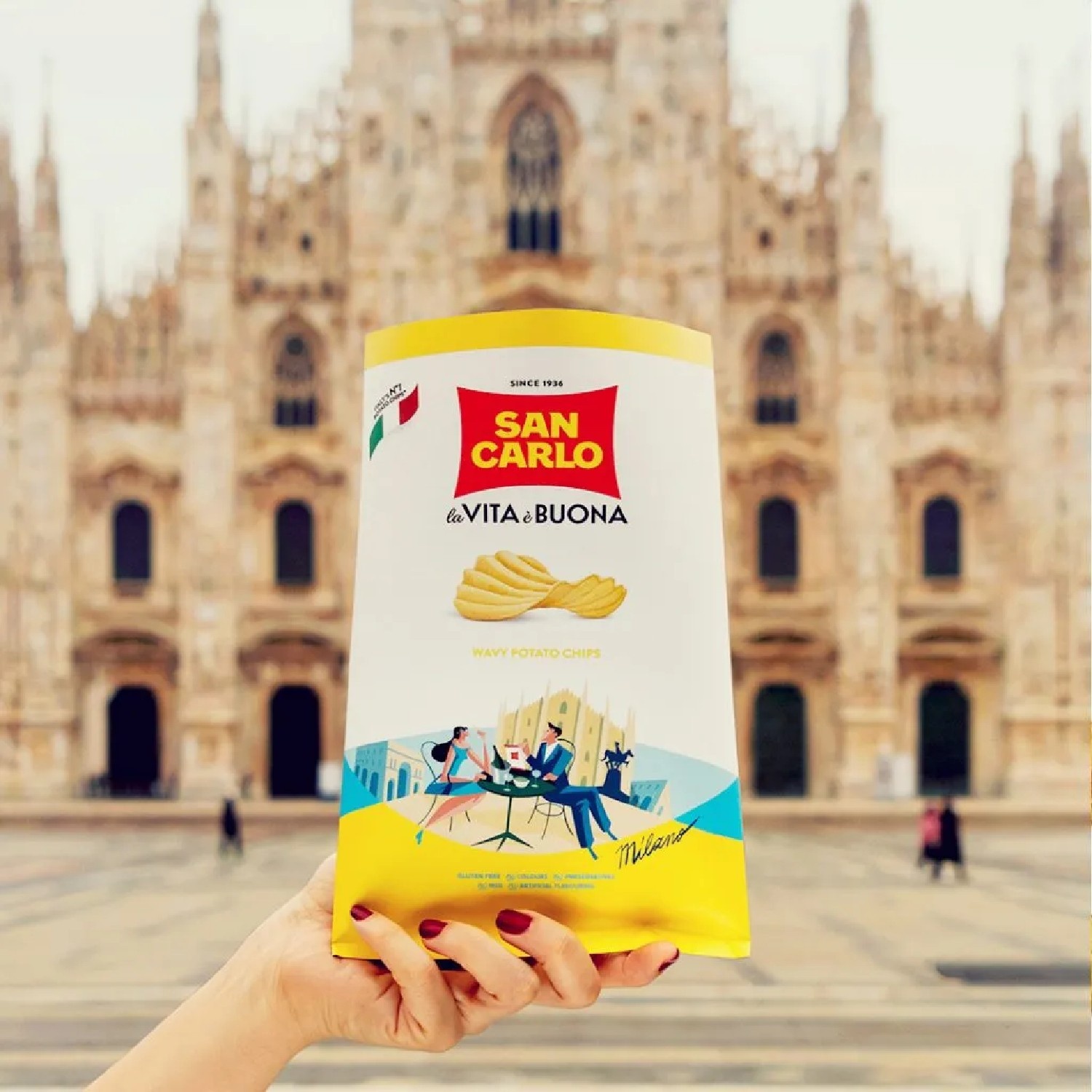 San Carlo Wavy Potato Crisps "Rustica" – 50g | Italian Snack