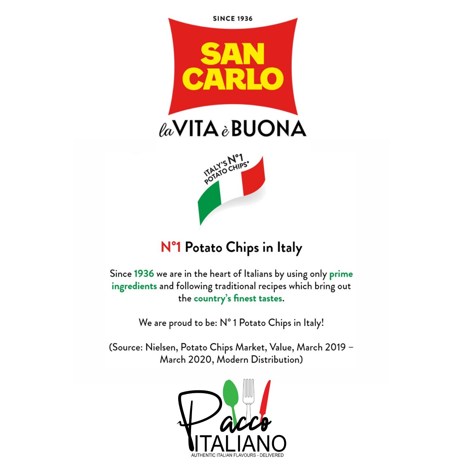 San Carlo Classic Potato Chips 50g – Crispy Italian Snack