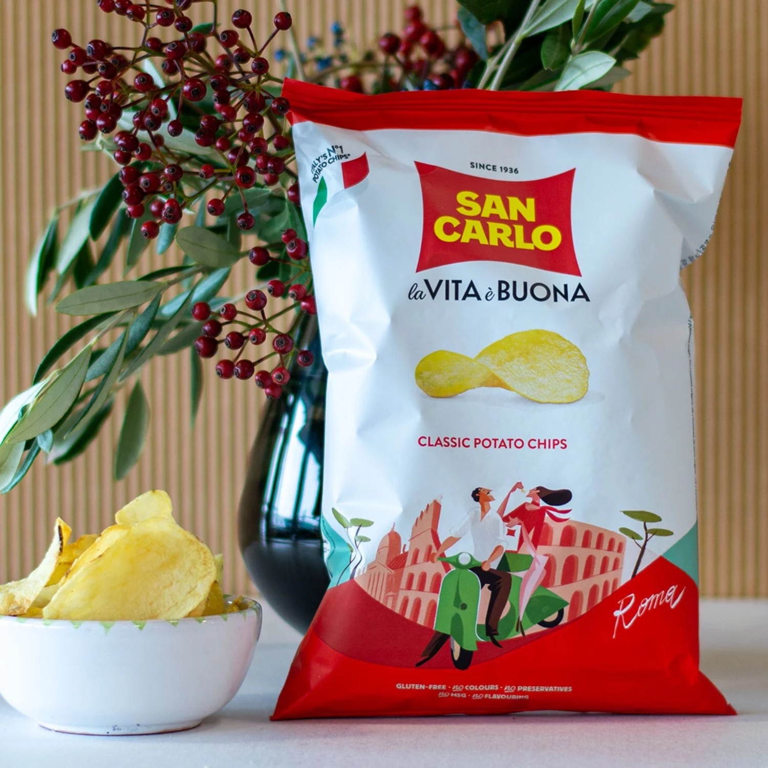 San Carlo Classic Potato Chips 50g – Crispy Italian Snack