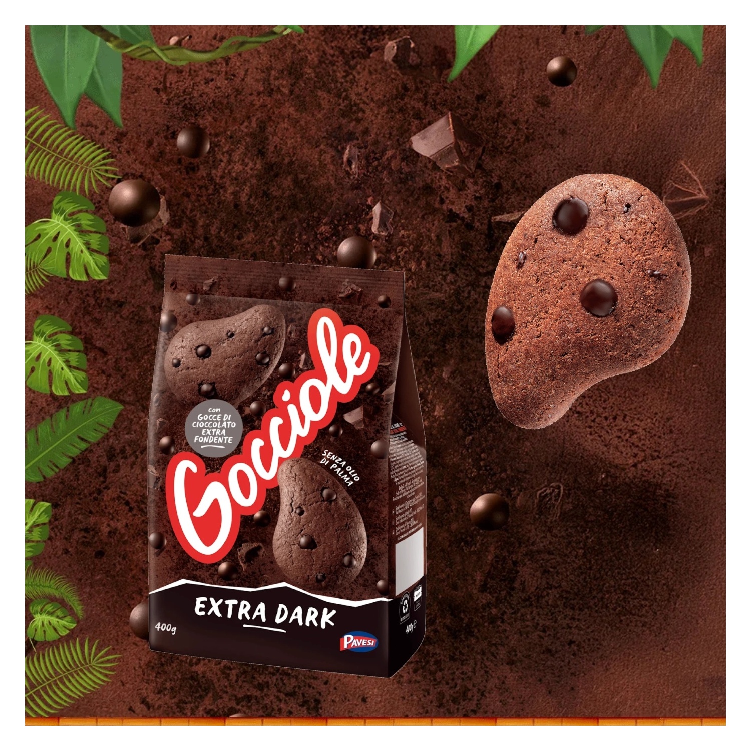 Pavesi Gocciole Extradark Biscuits 400g – Italian Cookies