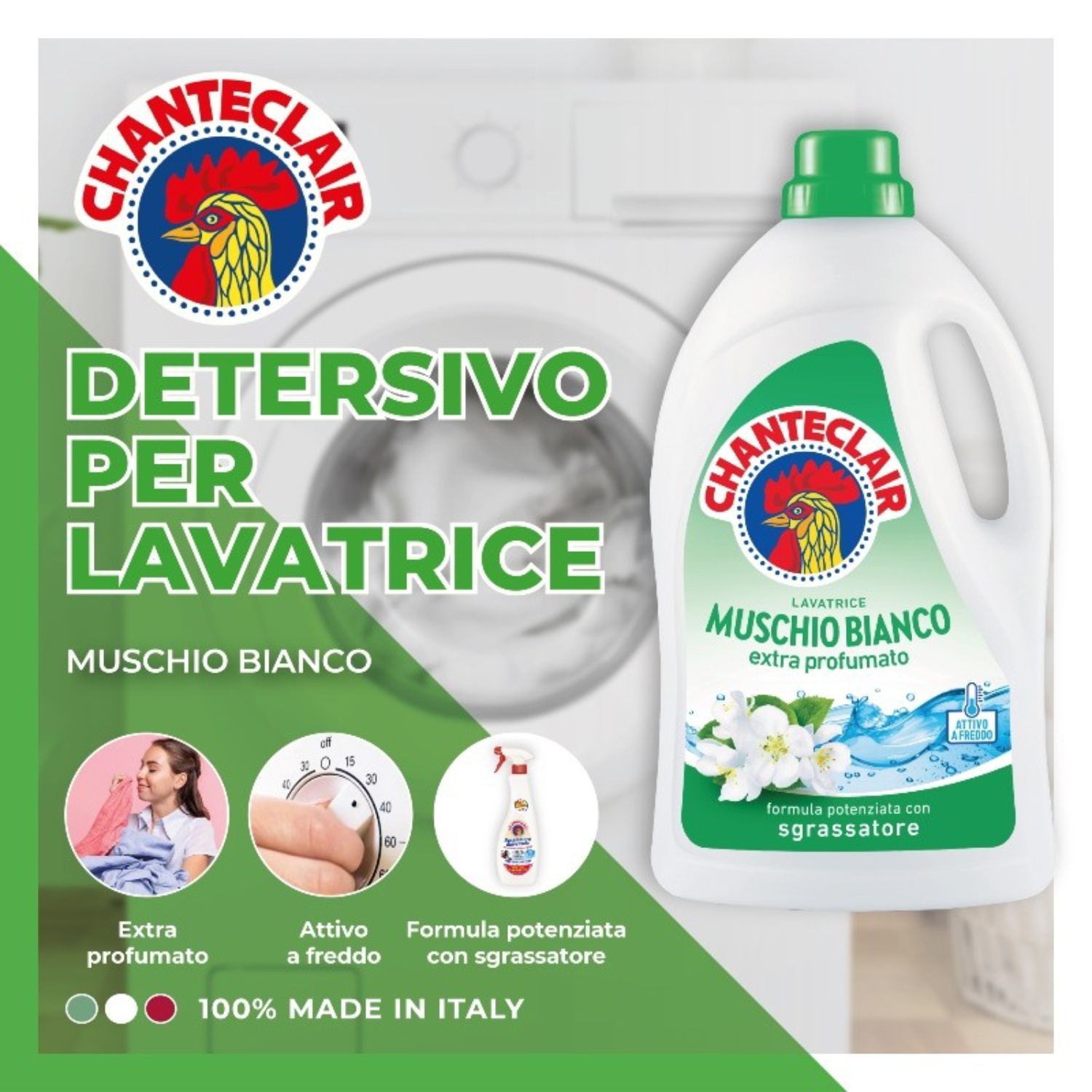 Chanteclair Lavatrice Muschio Bianco 1260 ml